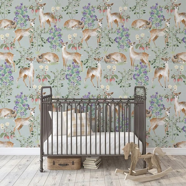 Anca's Fawn In Green Wallpaper