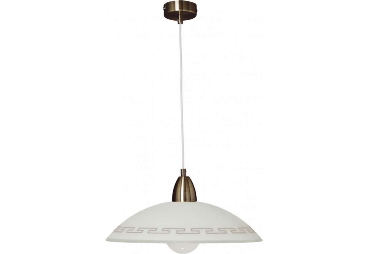 Pendul Athena, 1 bec, dulie E27, bronz+alb, Klausen