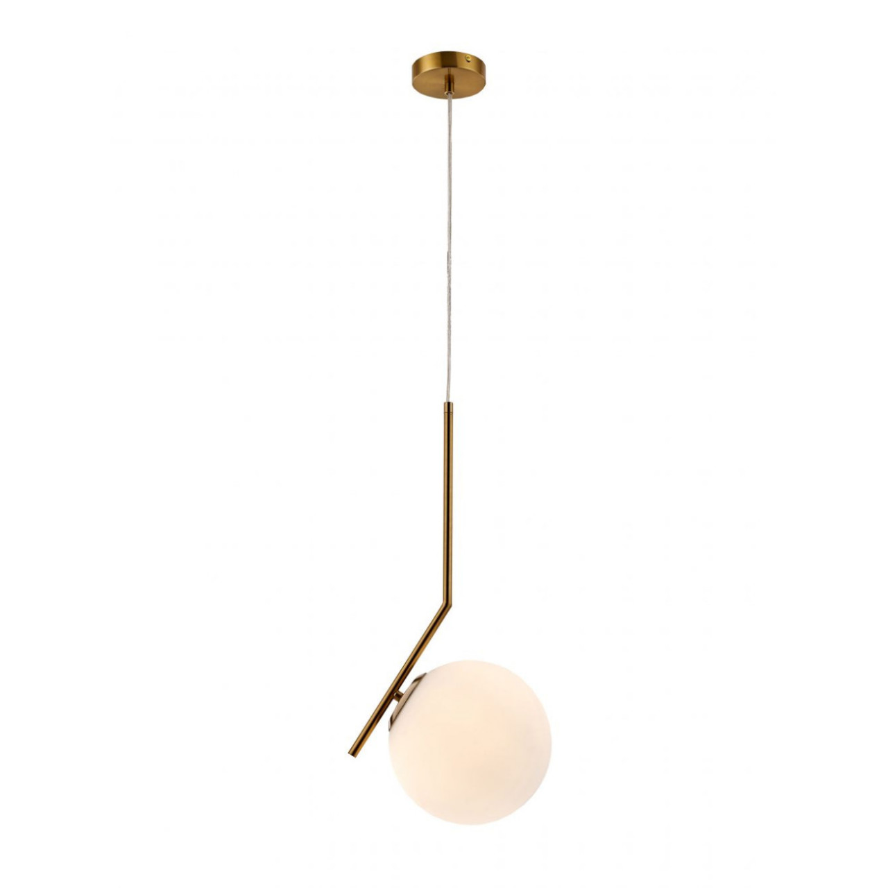 Pendul Mistery, 1 bec, dulie E27, alb, auriu, metal, sticla, Klausen