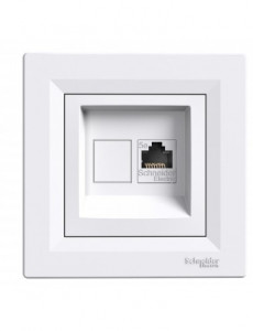 Priza internet RJ45 cat 5E, alba, Schneider Asfora