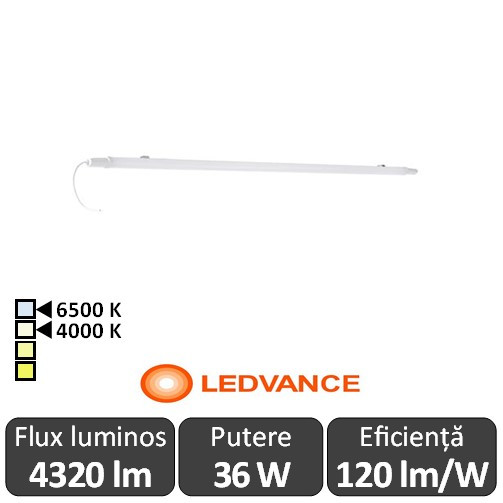 Ledvance CORP ILUMINAT SLIM LED ETANȘ 36W IP65 1.2M 4000 sau 6500K