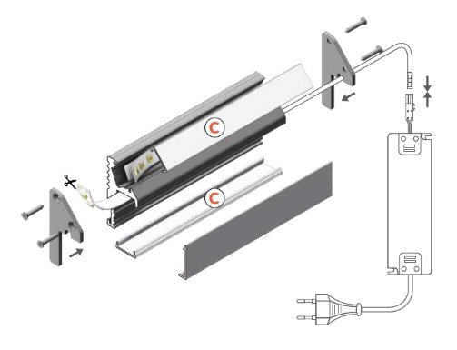 Profil LED de trepte STEP 10, aluminiu anodizat, lungime 2m