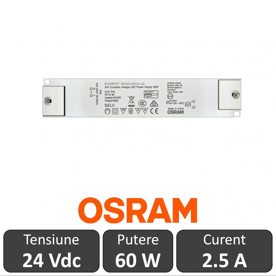 Sursa alimentare Led OSRAM 60W 24V 2.5A