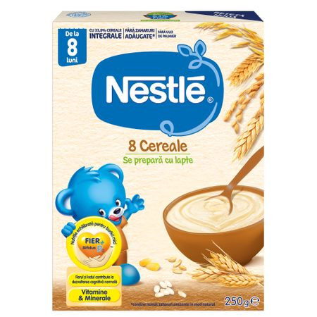 Nestle cereale pentru copii cu 8 Cereale si Bifidus x 250 grame