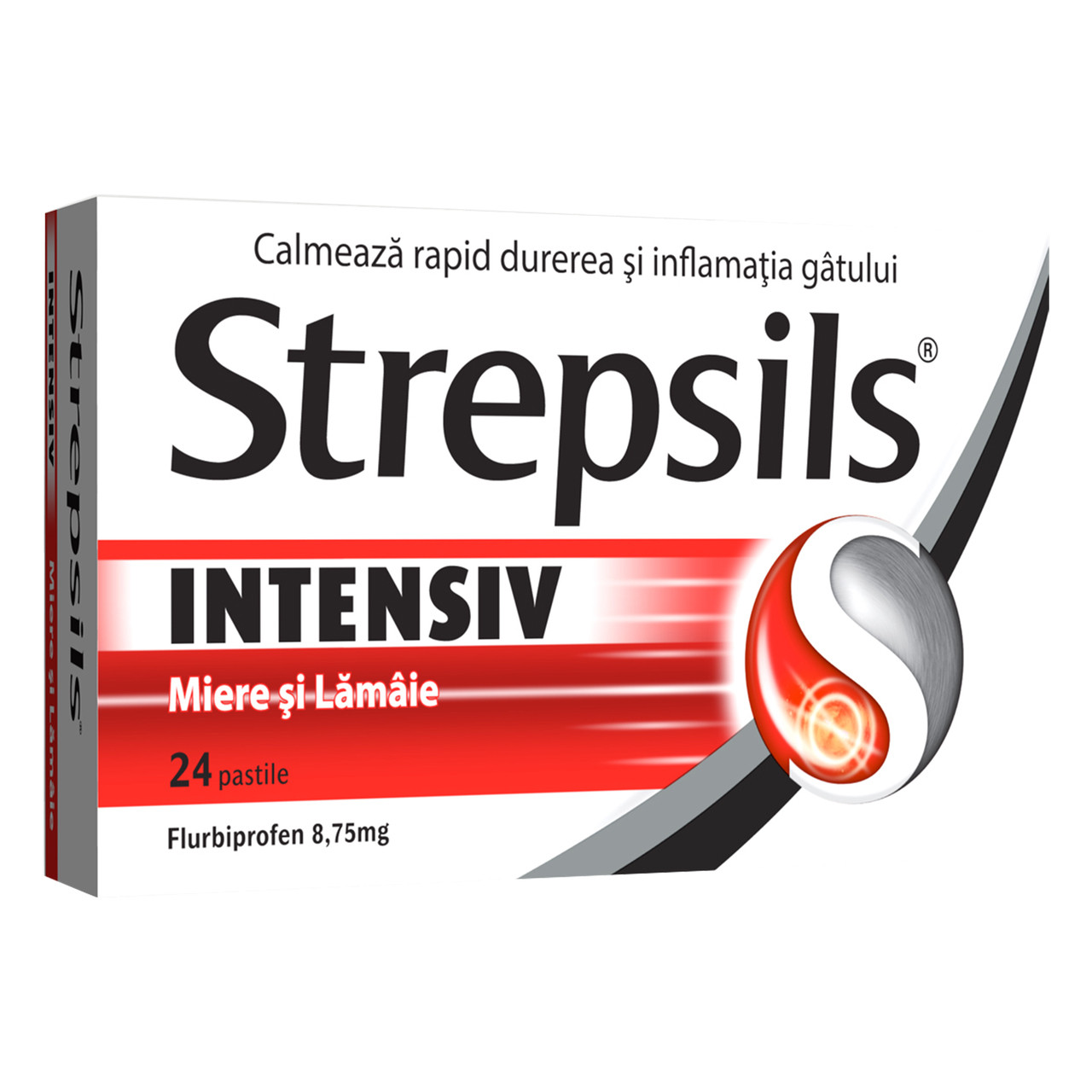 Strepsils Intensiv cu Miere si Lamaie x 24 comprimate de supt