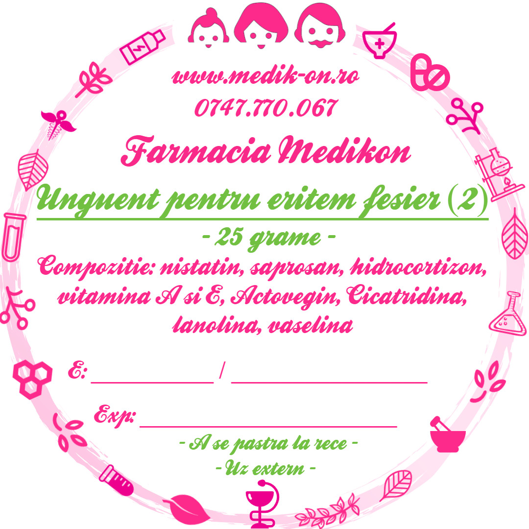 Unguent tratament intensiv eritem fesier formula 2 x 25 grame