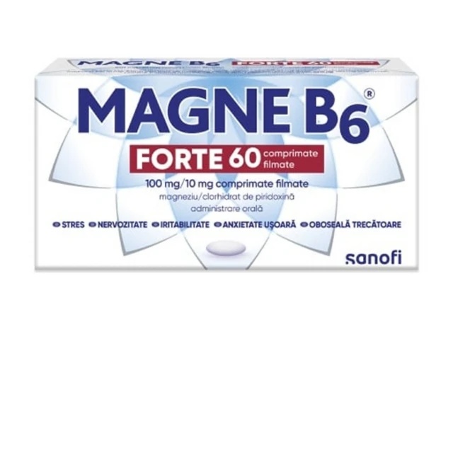 Magne B6 Forte 100mg/10mg x 60 comprimate