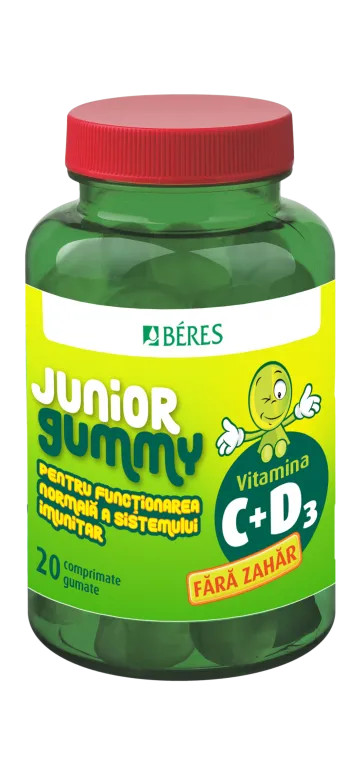 Beres Vitamina C + D3 Junior Gummy x 20 comprimate gumate