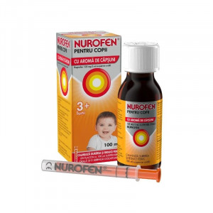 Nurofen sirop pentru copii cu aroma de capsuni 100mg/5ml x 100ml