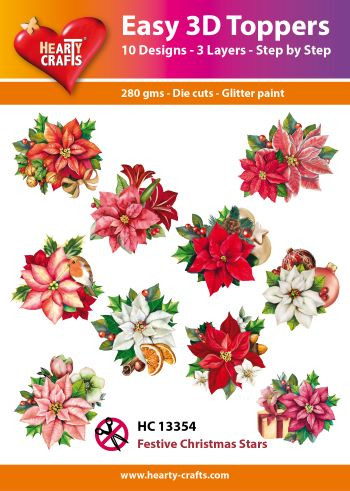 Hearty Crafts Easy 3D Toppers Festive Christmas Stars HC13354