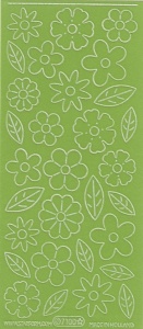 Starform sticker velvet bloemen lichtgroen 7100 (Locatie: B354 )