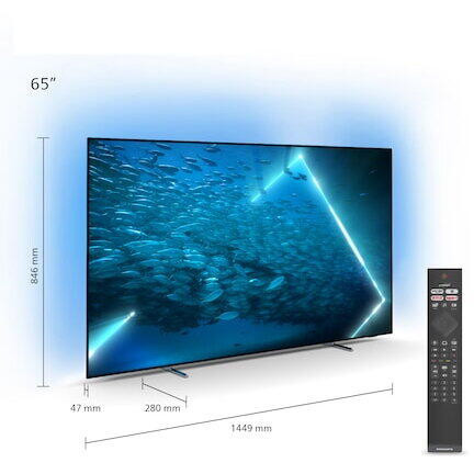 Televizor Philips OLED 65OLED707/12, 164 cm, Smart Android, 4K Ultra HD ...