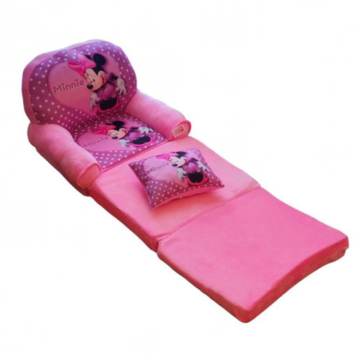 Fotoliu din plus extensibil in 3 pliuri, Minnie, 120 cm, Roz - FPE-34