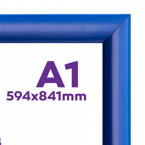 Rama click A1, aluminiu, albastra, 25 mm, geam/perete