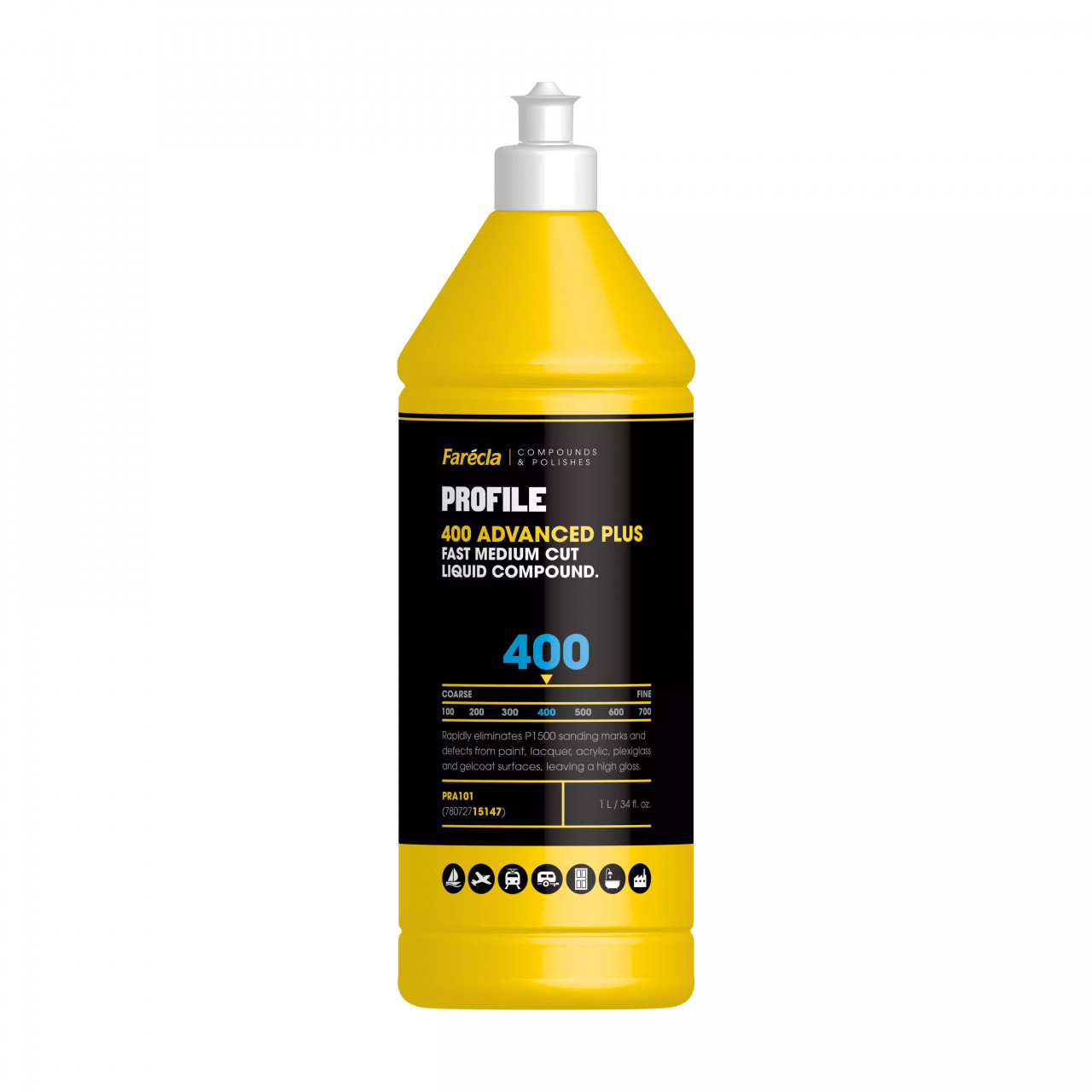 FARECLA PROFILE 400 FAST MEDIUM CUT LIQUID COMPOUND PRA101, 1L