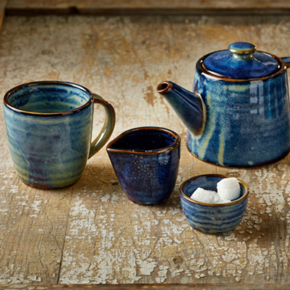 Ceasca cafea Genware Terra Aqua Blue 220ml CUP-PBL23 | Rosehome.ro