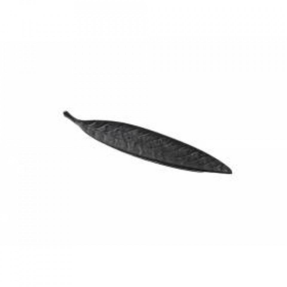 Platou melamina frunza negru 41x10cm T8258 | Rosehome.ro