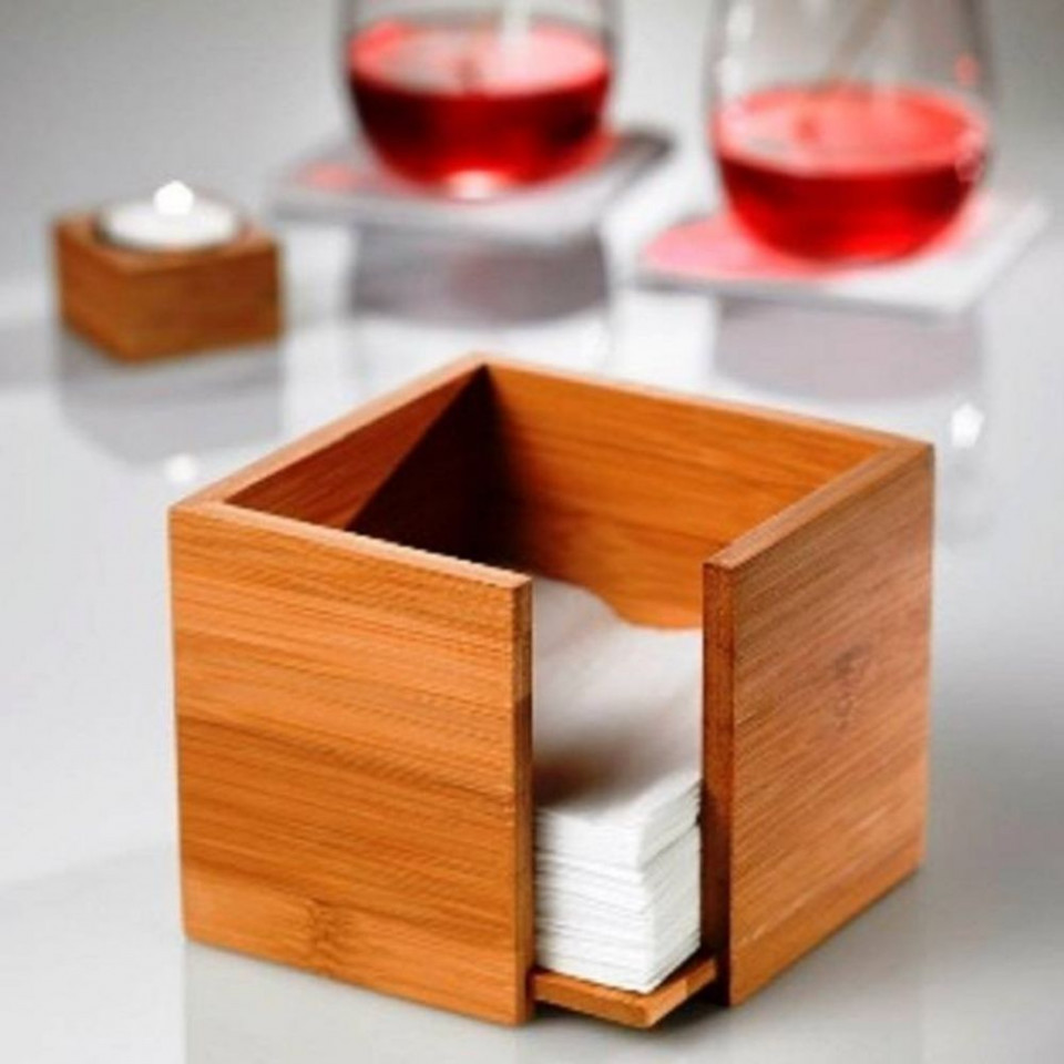 Suport servetele natural 13.5x13.5cm S0085 | Rosehome.ro