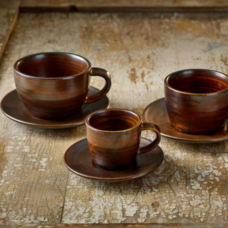 Ceasca cafea Genware Terra Rustic Copper 220ml CUP-PRC23 | Rosehome.ro