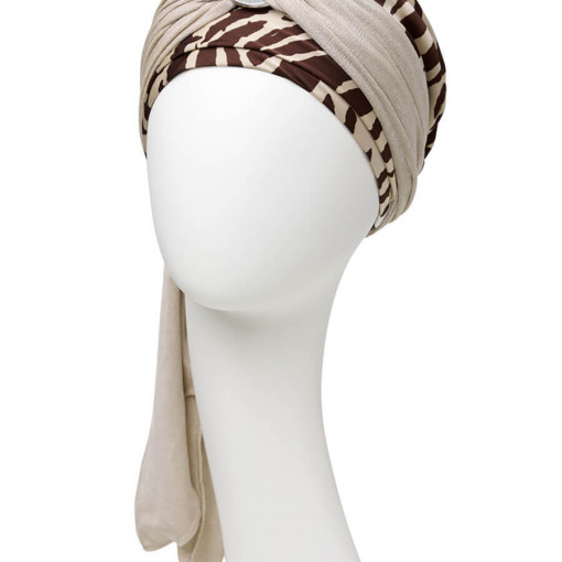 Turban Set Boho Sienna, Soft Beige Giraffe, Poliester/Captuseala ...