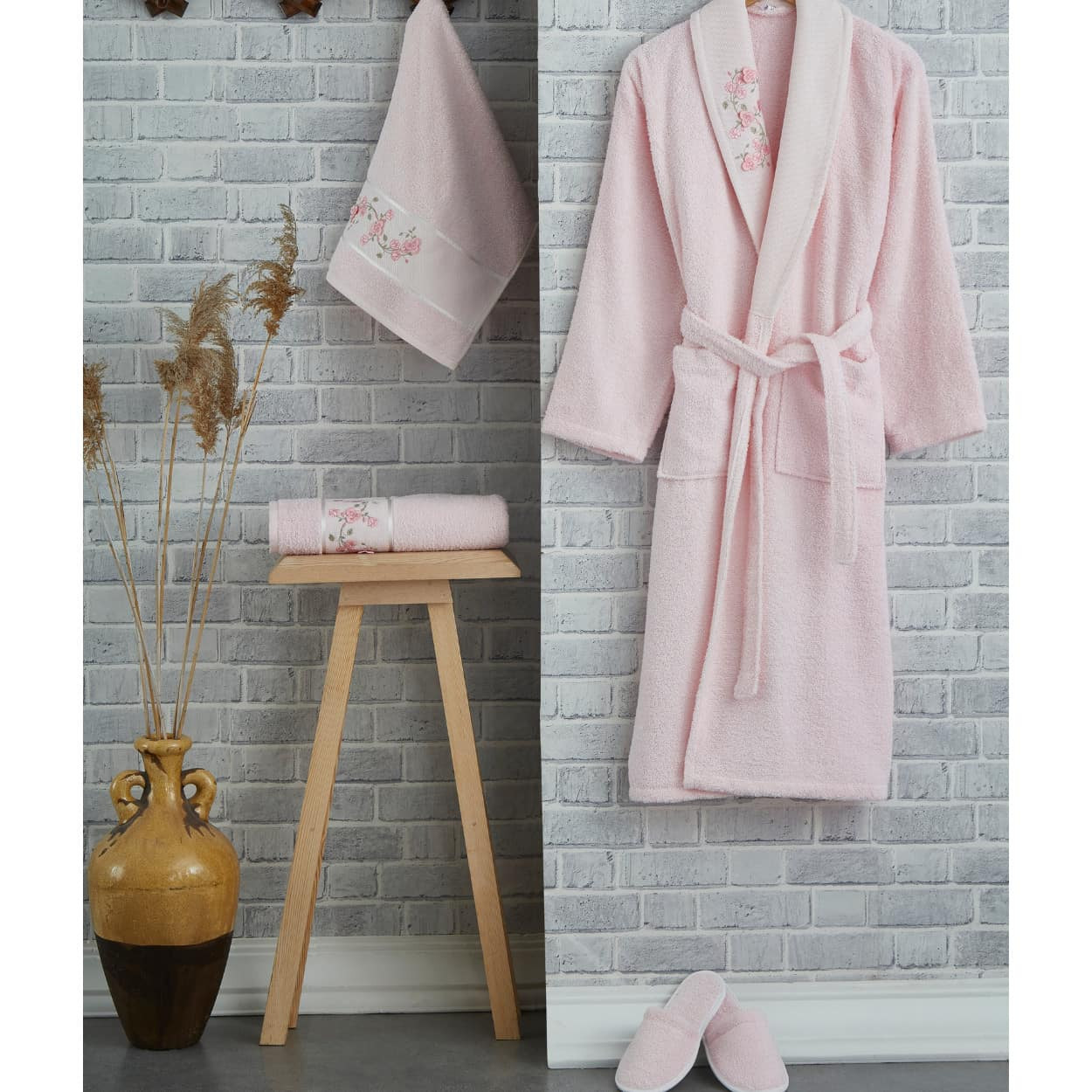 Set prosoape si halate din Bumbac 100%, marimea L, 10 piese, vie ...