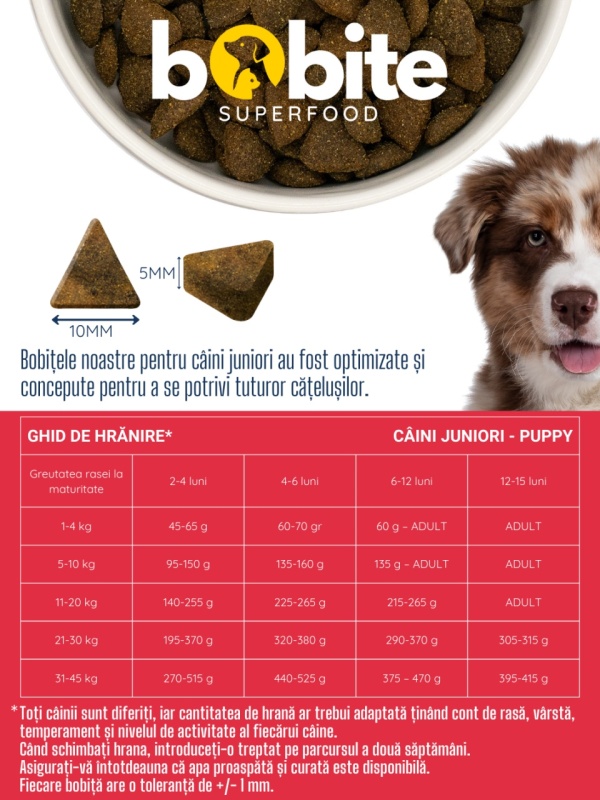 Bobite SuperFood Puppy - Hrană Uscată cu Vită Angus și Super-Alimente ...