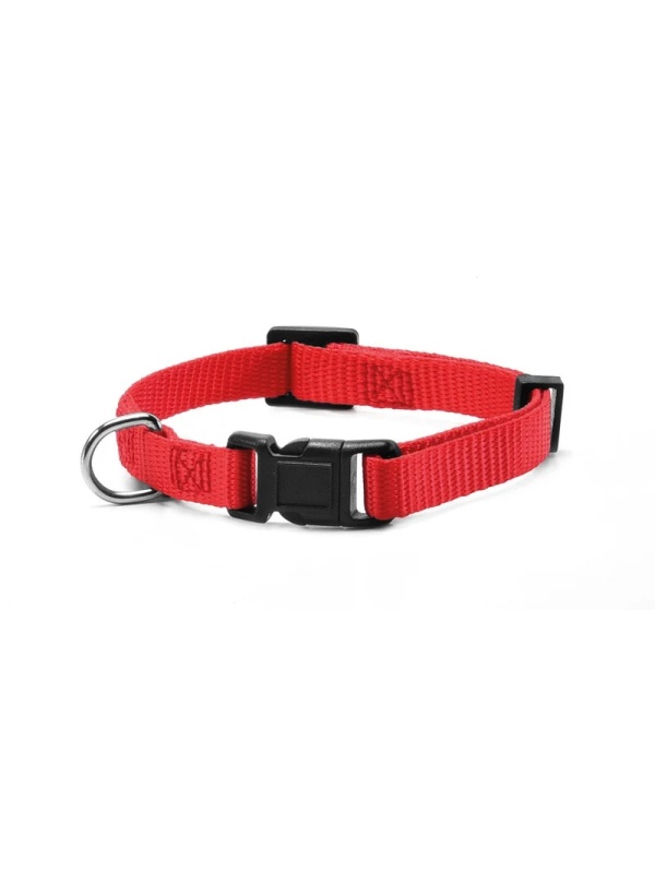 Zgarda Reglabilă Nylon - 1.5cm x 33-40cm - Roșu pentru Câini de Talie ...