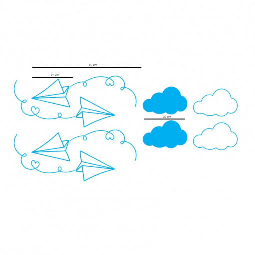 Sticker perete Avioane de Hartie