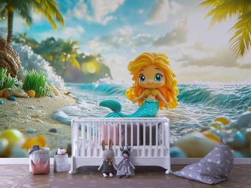 Tapet personalizat camera copilului Mica Sirena 70