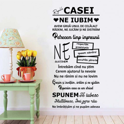 Sticker perete Regulile Casei