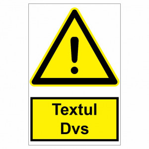 Sticker indicator Atentionare generala text personalizat