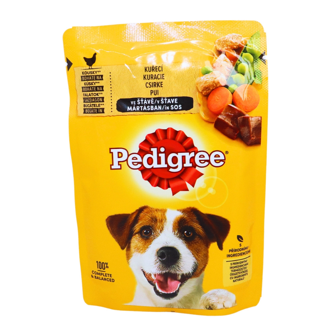Mancare cu pui si legume pentru caini Pedigree Adult 100 g