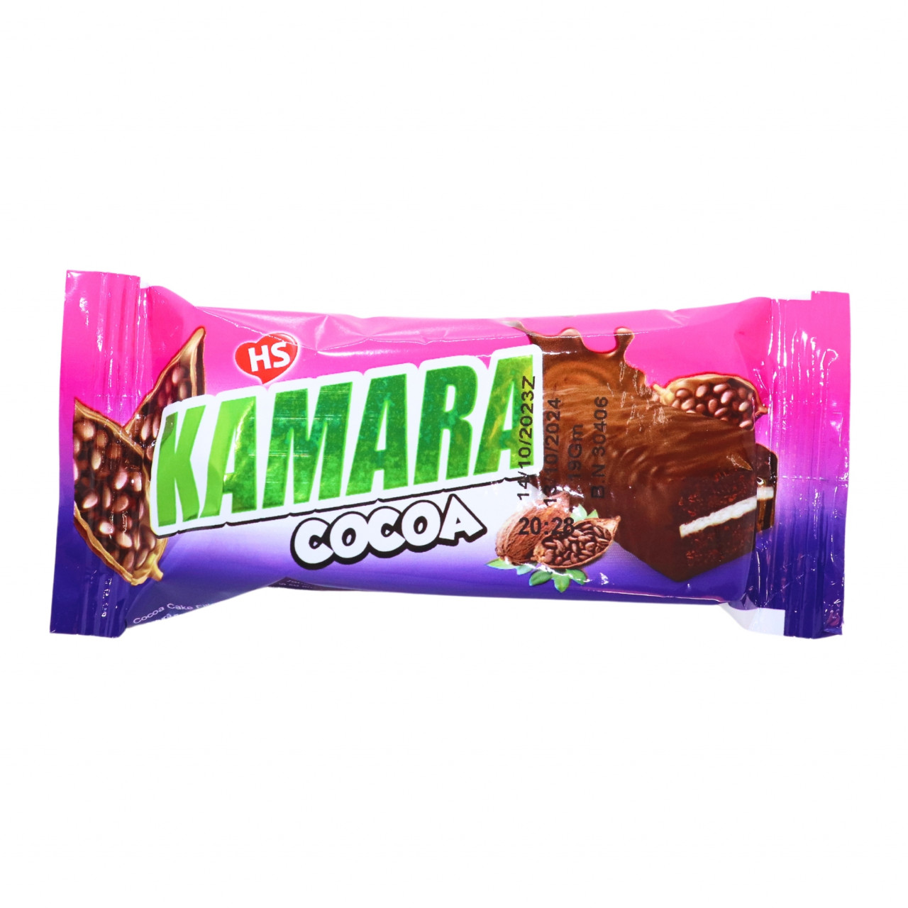 Prajitura ciocolata neagra si crema de alune Kamara 19 g, 24 buc