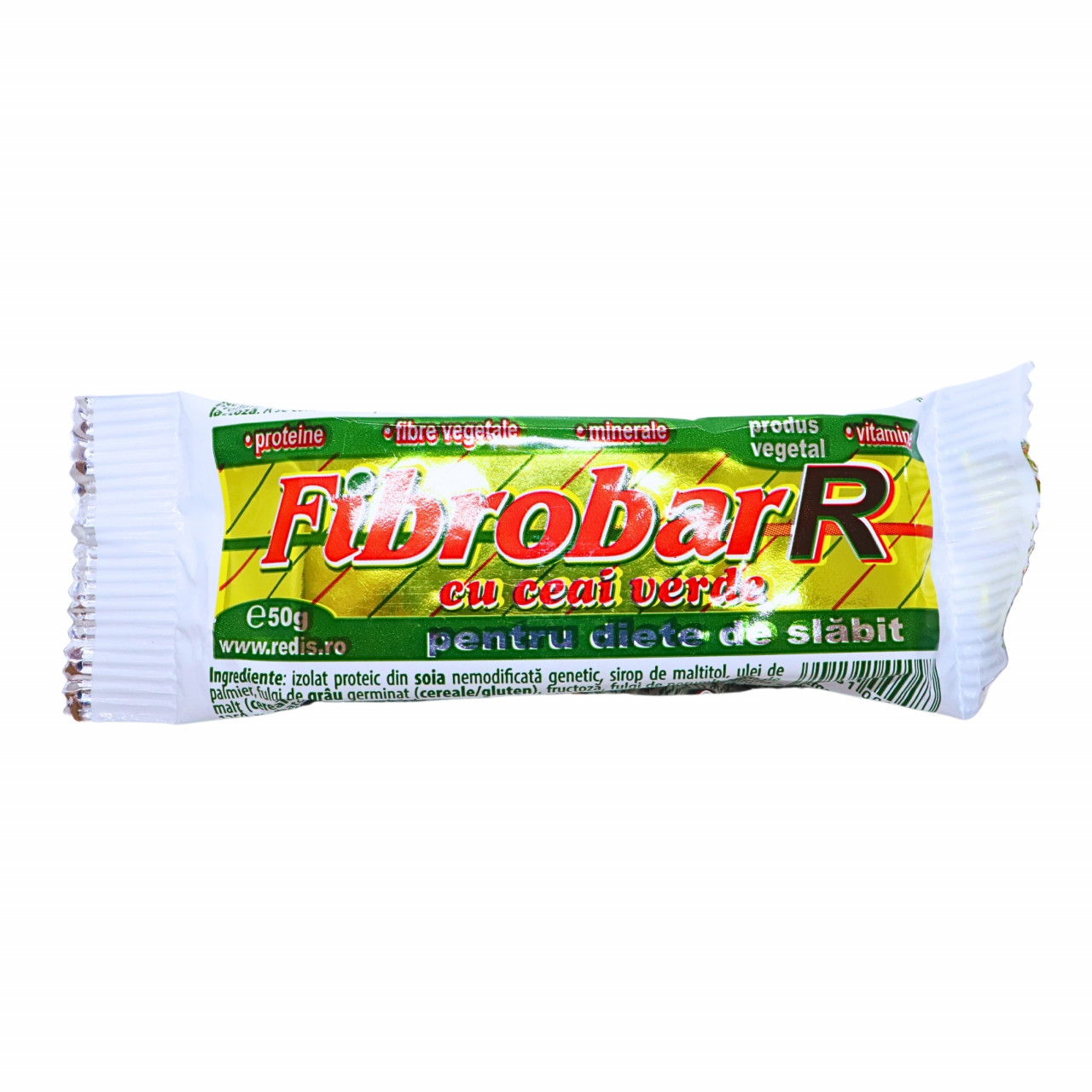 Baton proteic ceai verde Fibrobar R Redis 60 g