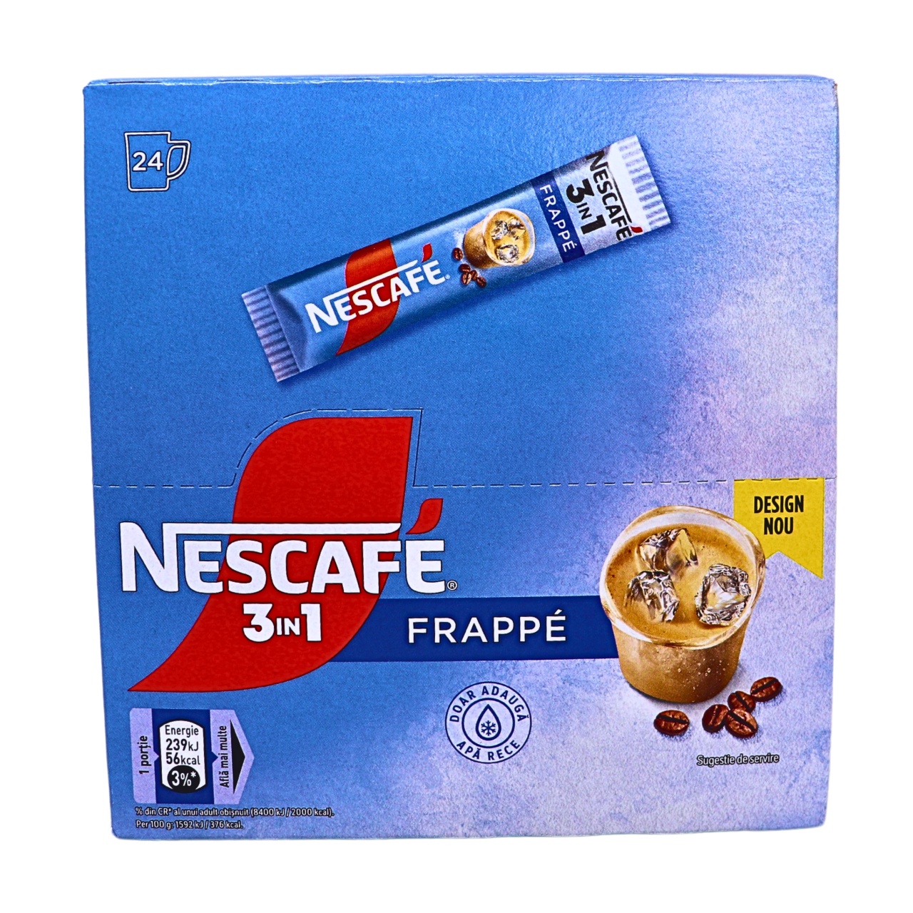 Cafea instant Nescafe Frappe 3in1,15 g, 24 plicuri