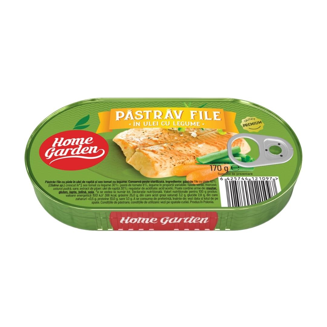 File de pastrav in ulei cu legume Home Garden 170 g