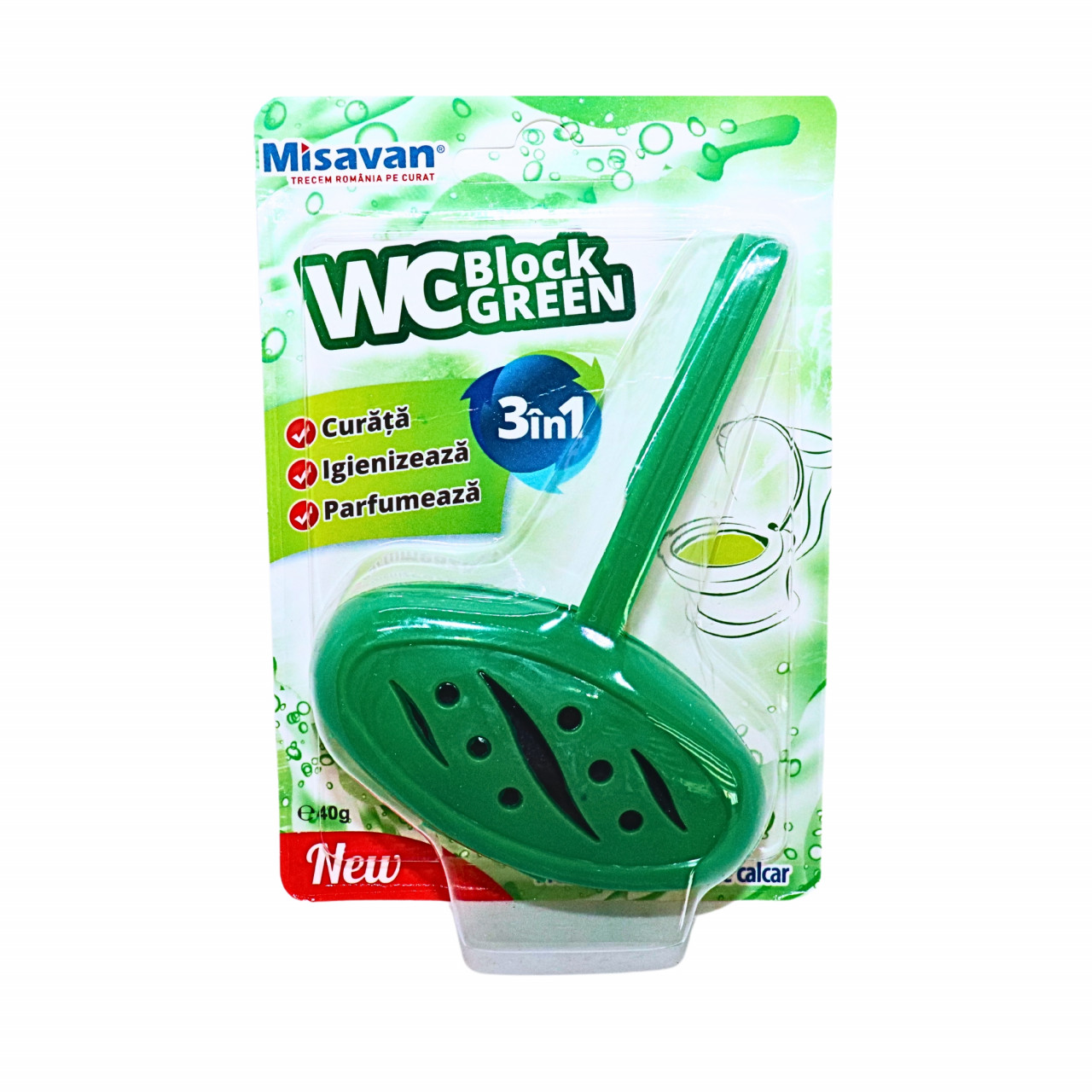 Odorizant toaleta 3in1 Block Green Misavan 40 g