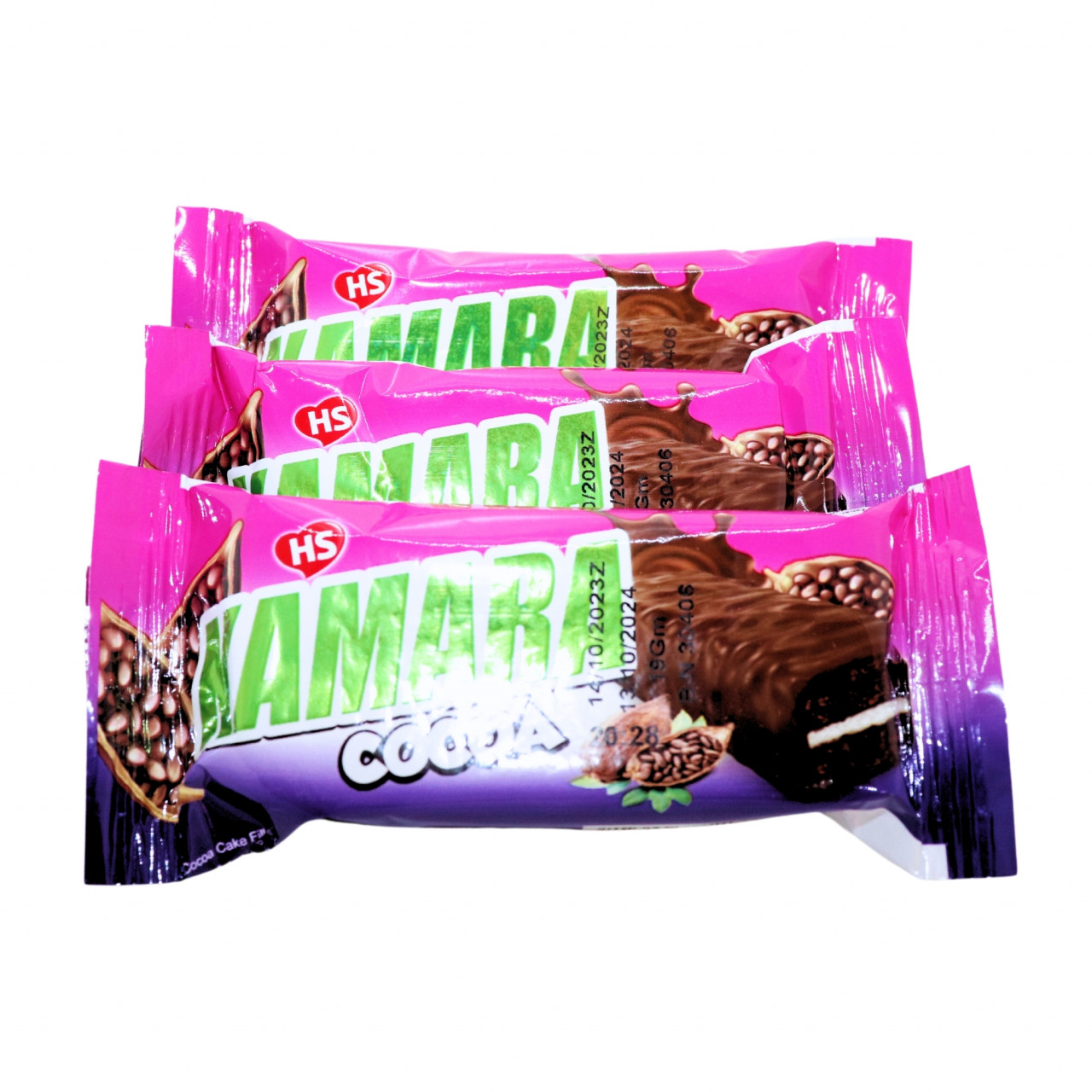 Prajitura ciocolata neagra si crema de alune Kamara 19 g, 24 buc