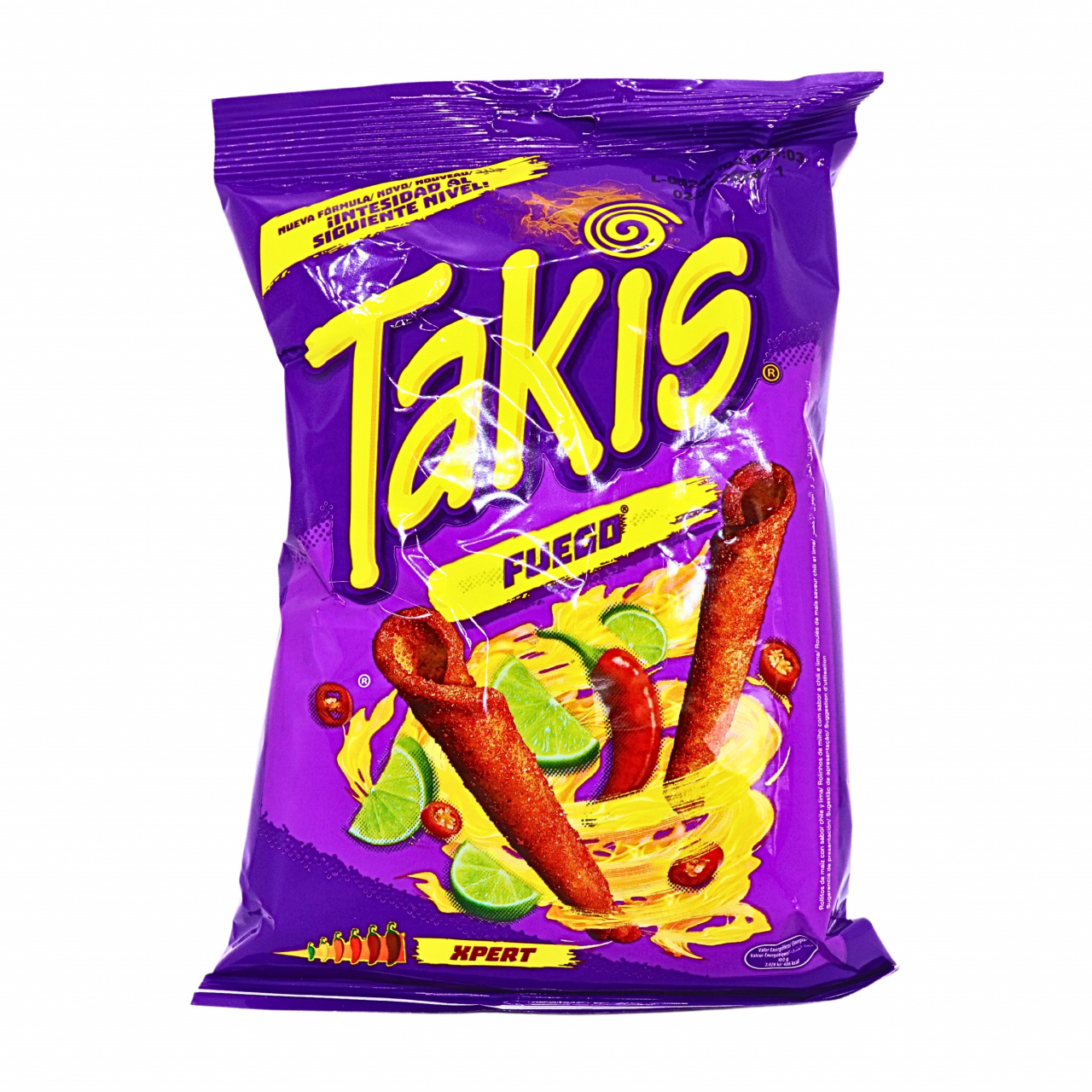 Chipsuri rulate ardei iute si lamaie verde Takis Fuego 140 g