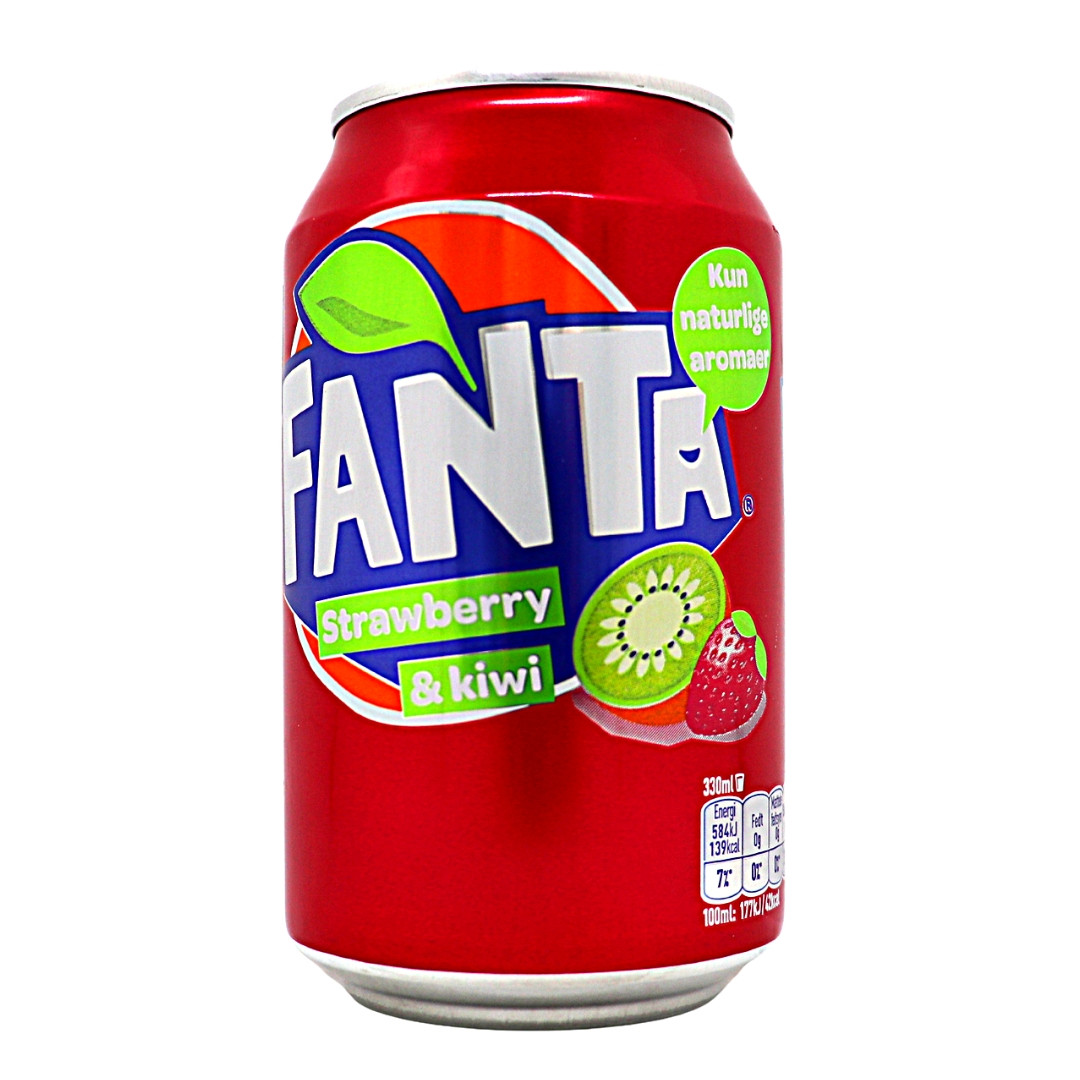 Fanta de capsuni si kiwi la doza 330 ml, 24 buc