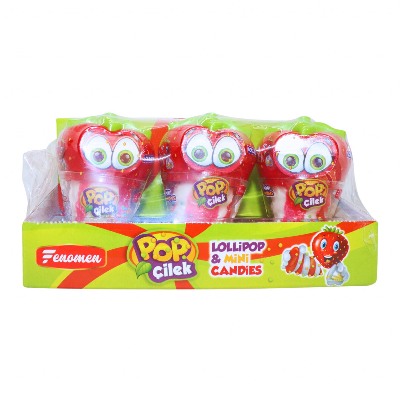 Acadele aroma capsuni Fenomen Pop Click 27 g, 12 buc