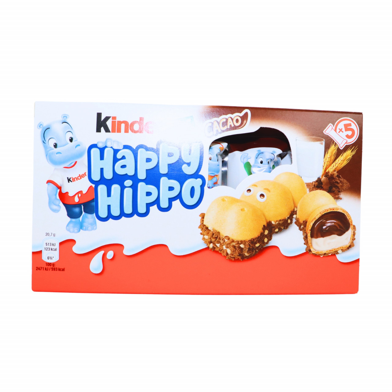 Baton de napolitane si crema Kinder Happy Hippo 103,5g