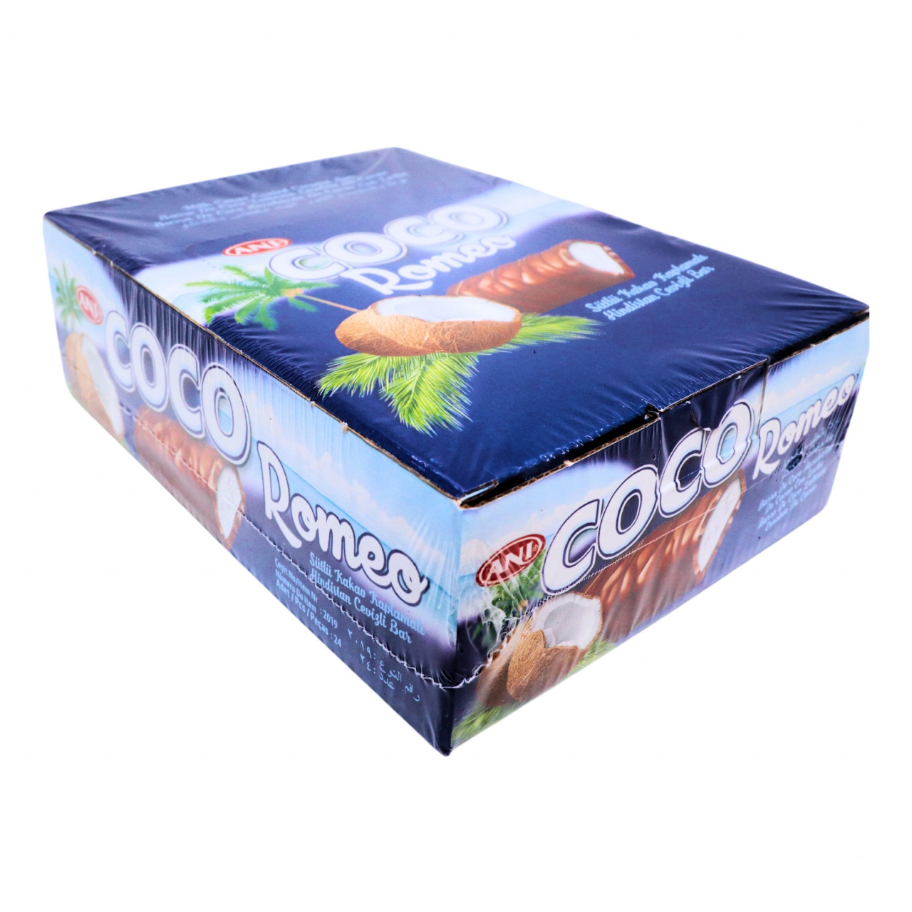 Baton glazura cacao si crema cocos Coco Romeo 48 g, 24 buc