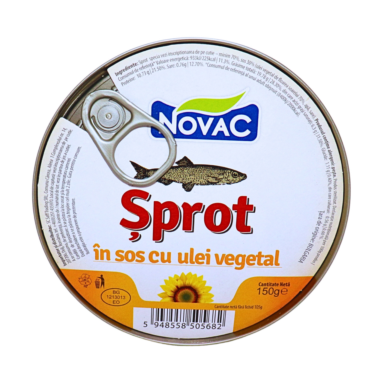 Conserva de peste sprot in sos cu ulei vegetal Mareea 150 g