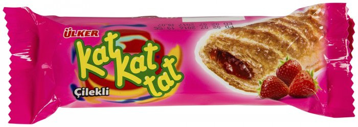 Foietaj cu capsuni Ulker Kat Kat 28 g, 24 buc