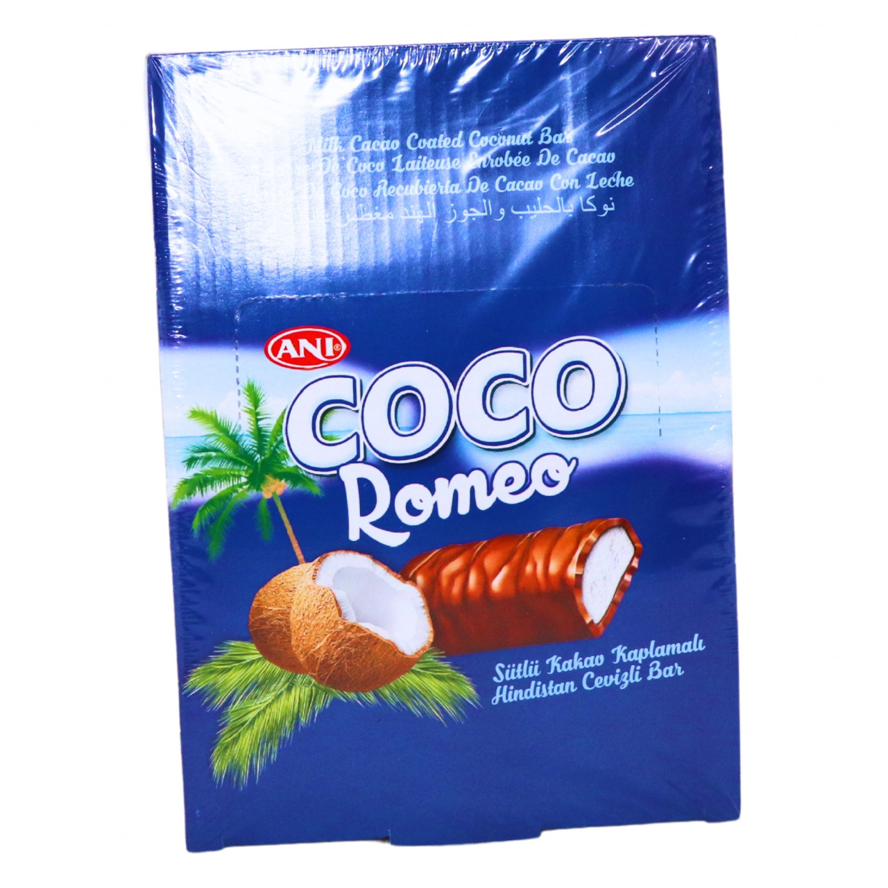 Baton glazura cacao si crema cocos Coco Romeo 48 g, 24 buc