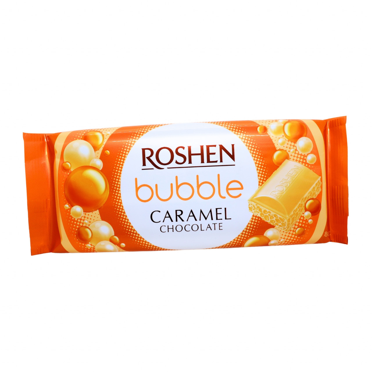 Ciocolata alba si caramel aerata Roshen Bubble Caramel White 80 g
