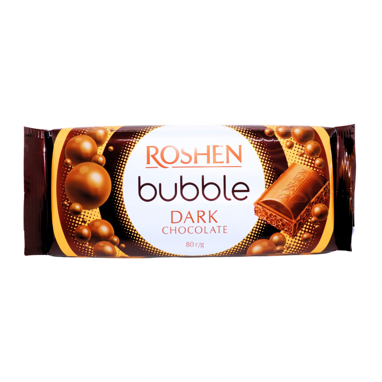 Ciocolata neagra aerata Roshen Bubble Dark 80 g