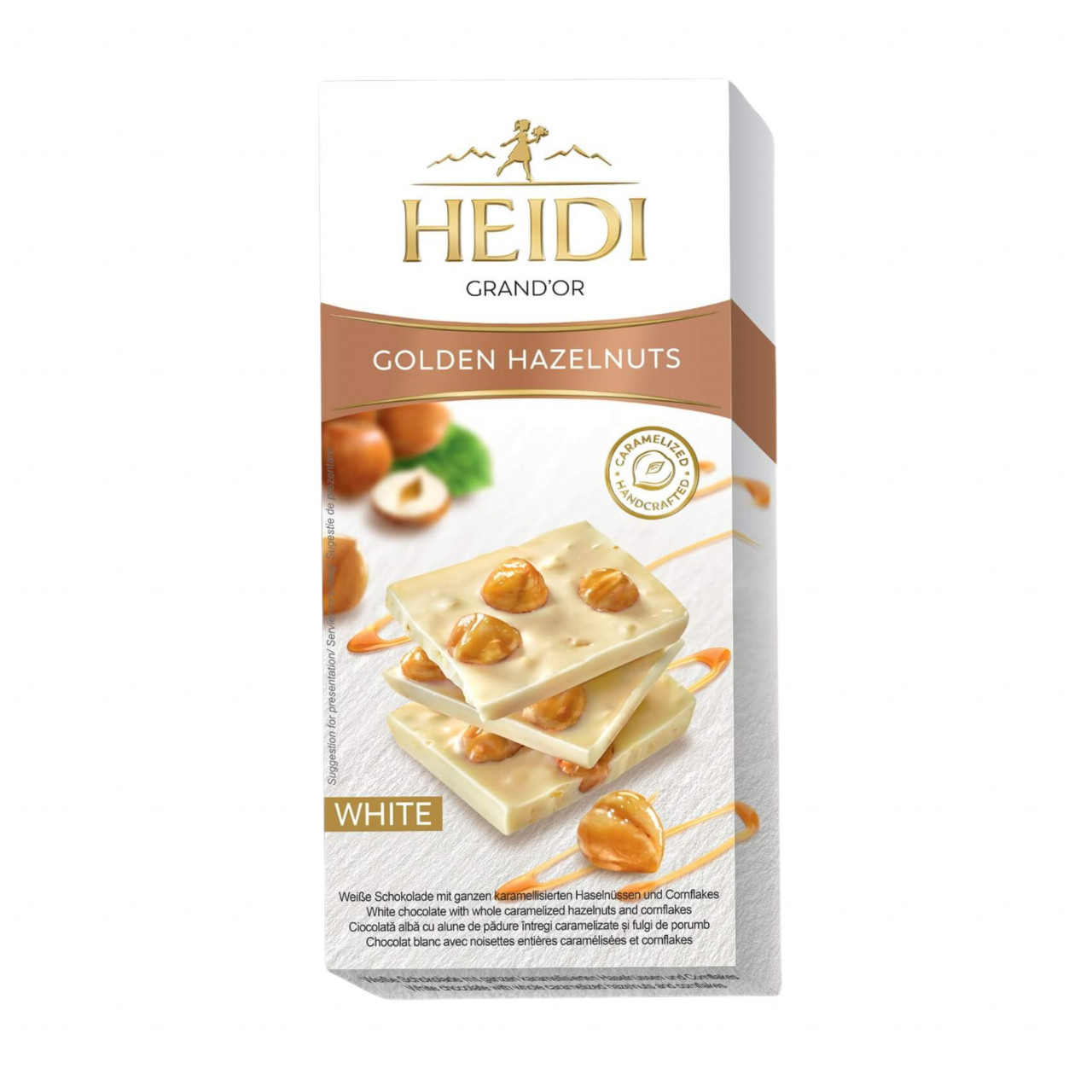 Ciocolata alba cu alune de padure intregi Heidi White Hazelnuts 80 g