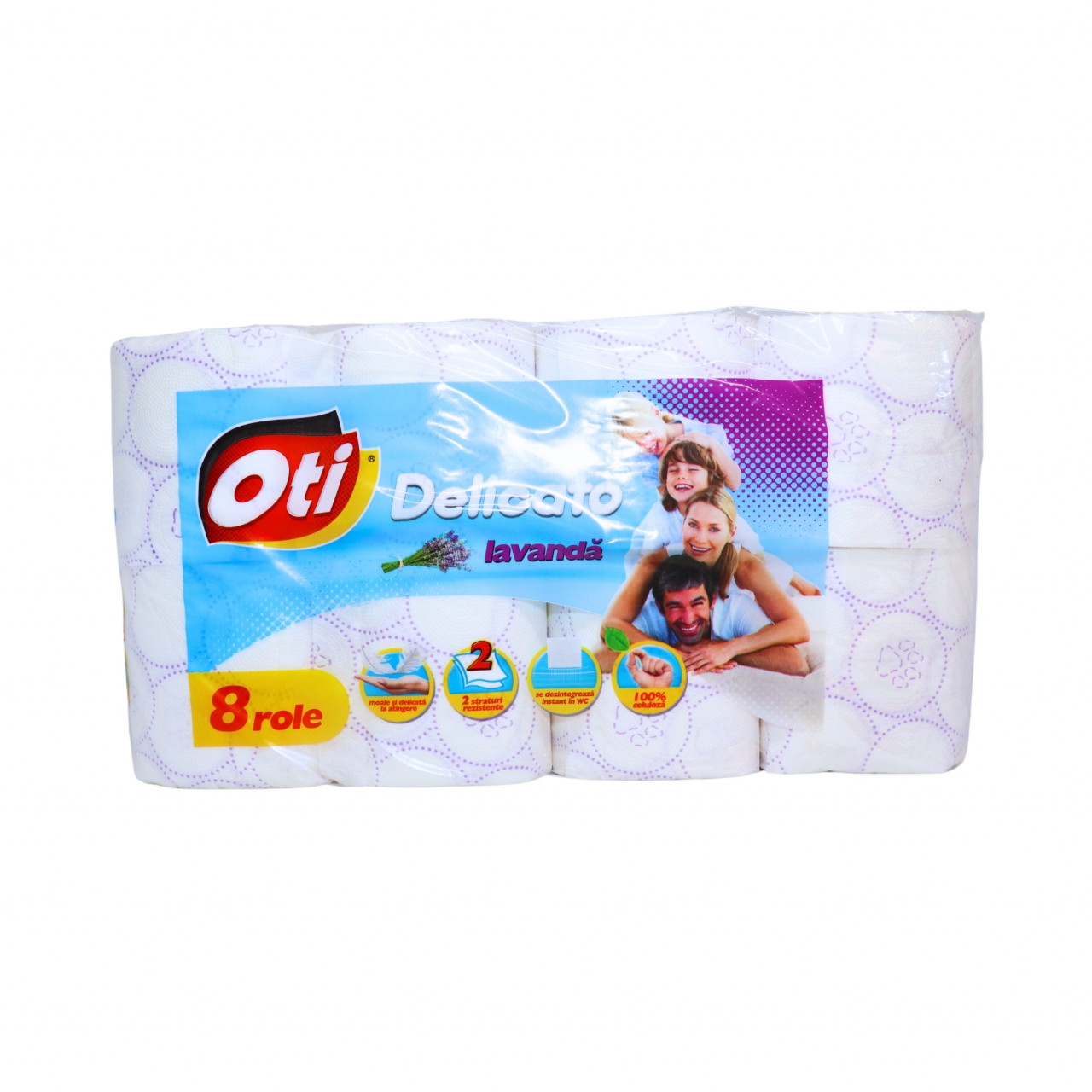 Hartie igienica lavanda Oti Delicato 2 straturi, 8 role